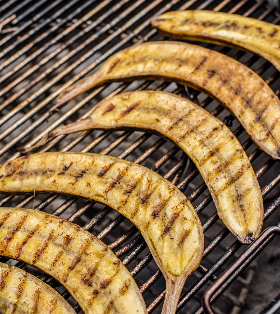 Grilled Bananas with Ice Cream and Caramel - Royal Oak