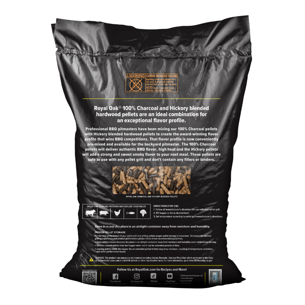 Royal Oak® 100% Charcoal and Hickory Blended Pellets - Royal Oak
