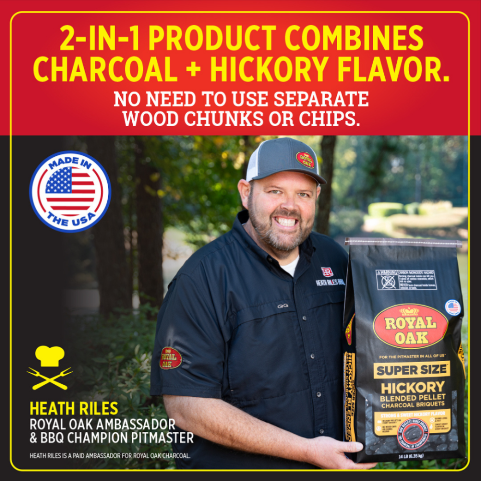 Royal Oak® Super Size™ Hickory Pellet Infused Charcoal Briquets - Royal Oak